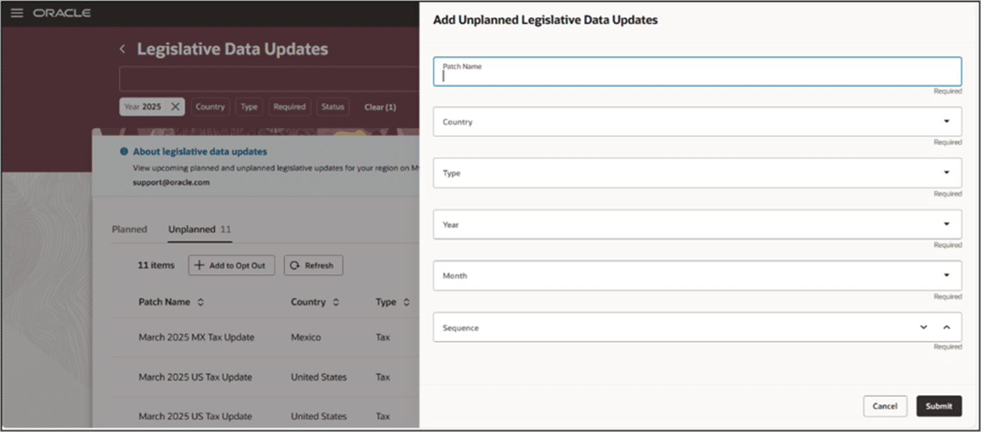 Oracle Global Payroll 25C Updates for HCM: Key Features